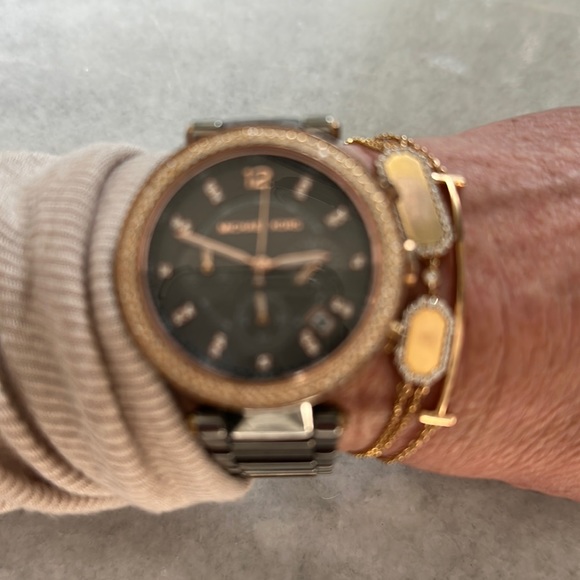 Michael Kors | Accessories | Michael Kors Watch With White Stones On ...